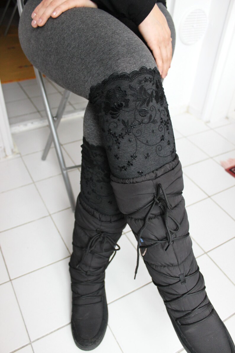 Black Lace Leg Warmers Black Stretch Lace Flexible Lace - Etsy