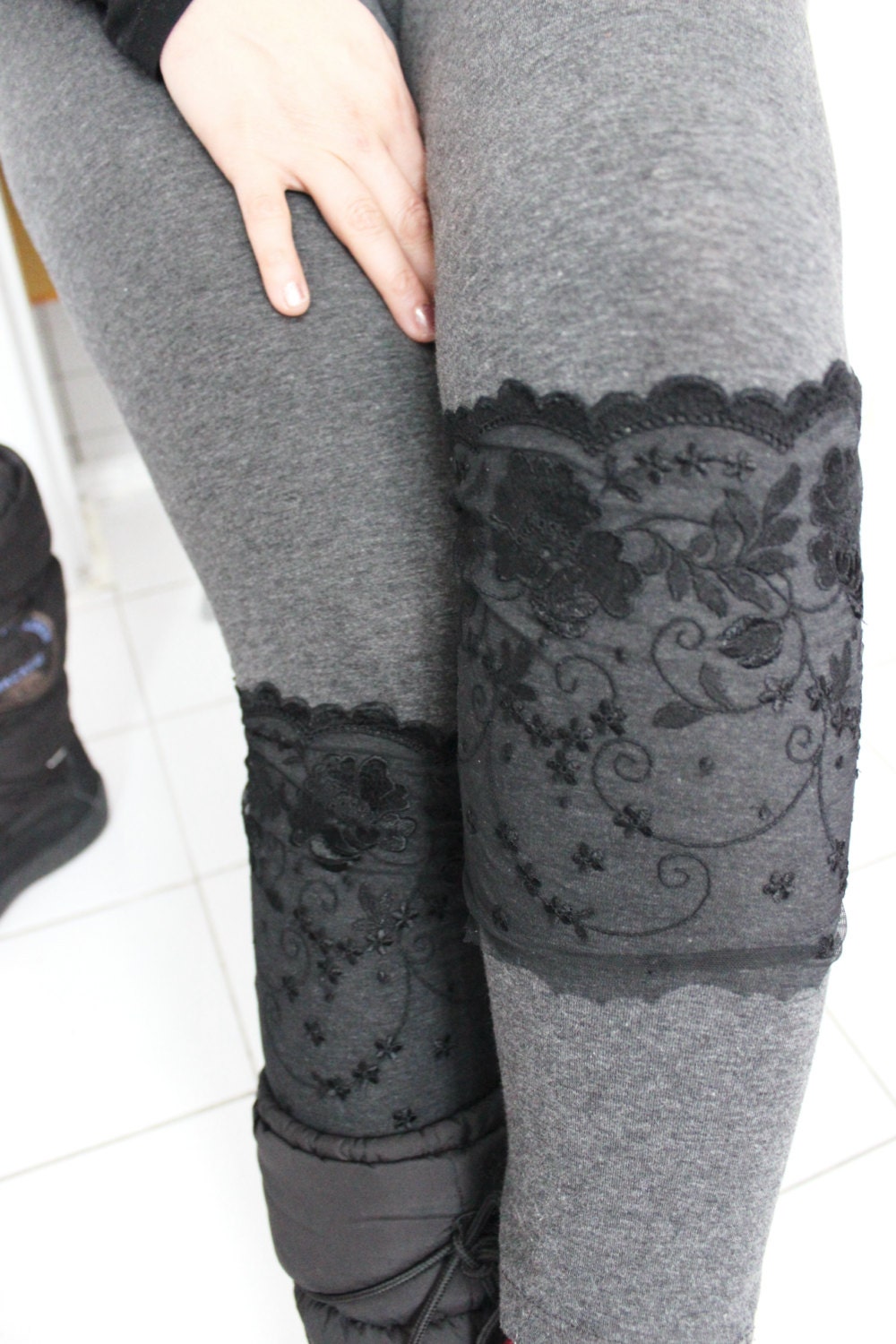 Black Lace Leg Warmers Black Stretch Lace Flexible Lace - Etsy