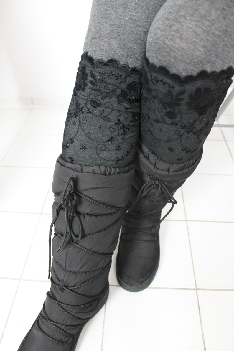 Black Lace Leg Warmers Black Stretch Lace Flexible Lace - Etsy