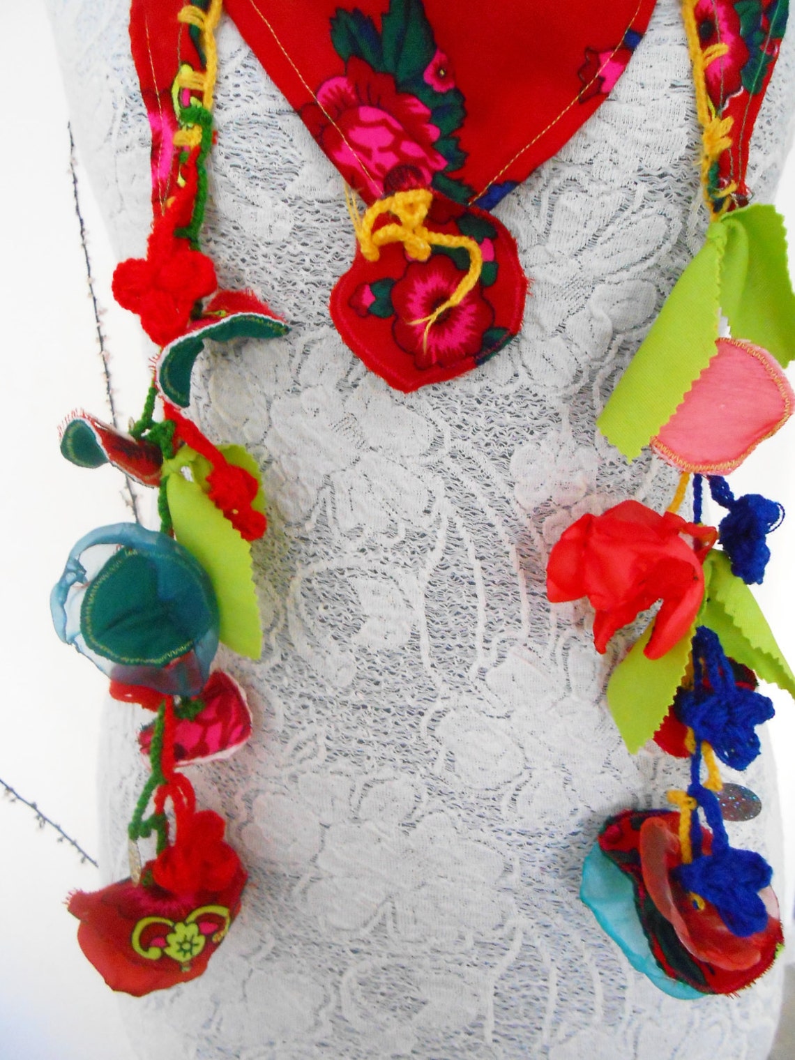 Red Cotton Scarf Red Triangle Scarf Turkish Ethnic Fabric | Etsy