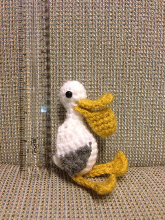 Small PETER THE PELICAN Crocheted Amigurumi Stuffed Animal | Etsy