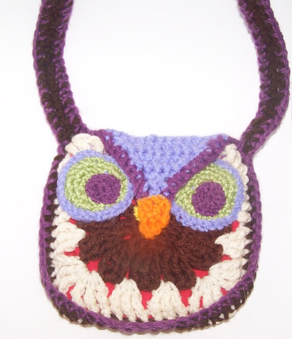 Items similar to Small Crochet Owl Bag Purse Pouch on Etsy