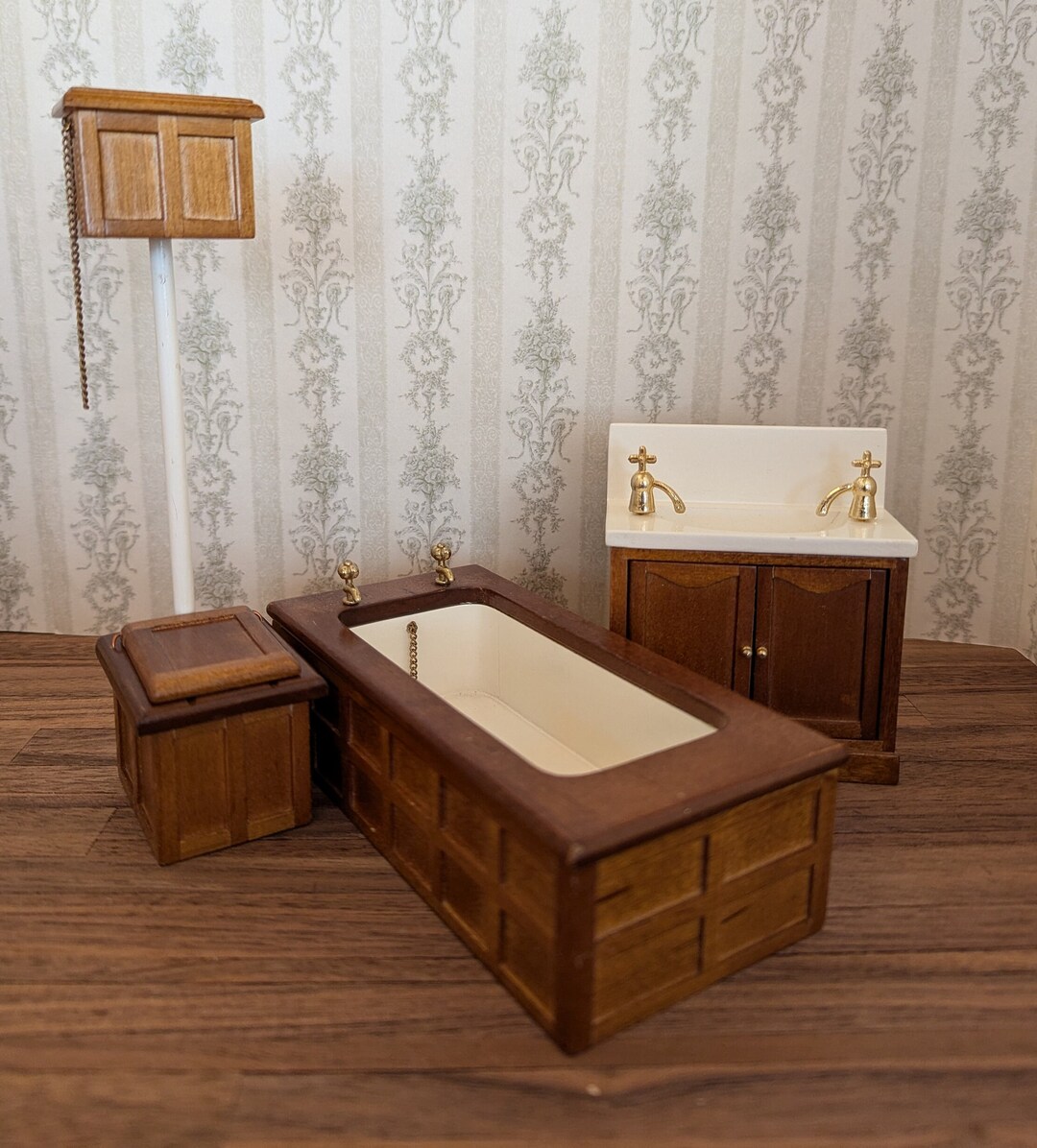Dollhouse Miniature 3 Piece Victorian Bath by Concord Miniatures - Etsy