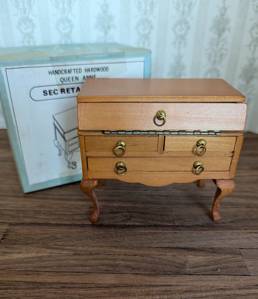 Dollhouse Miniature Queen Anne Secretary Desk Made in Korea - Etsy
