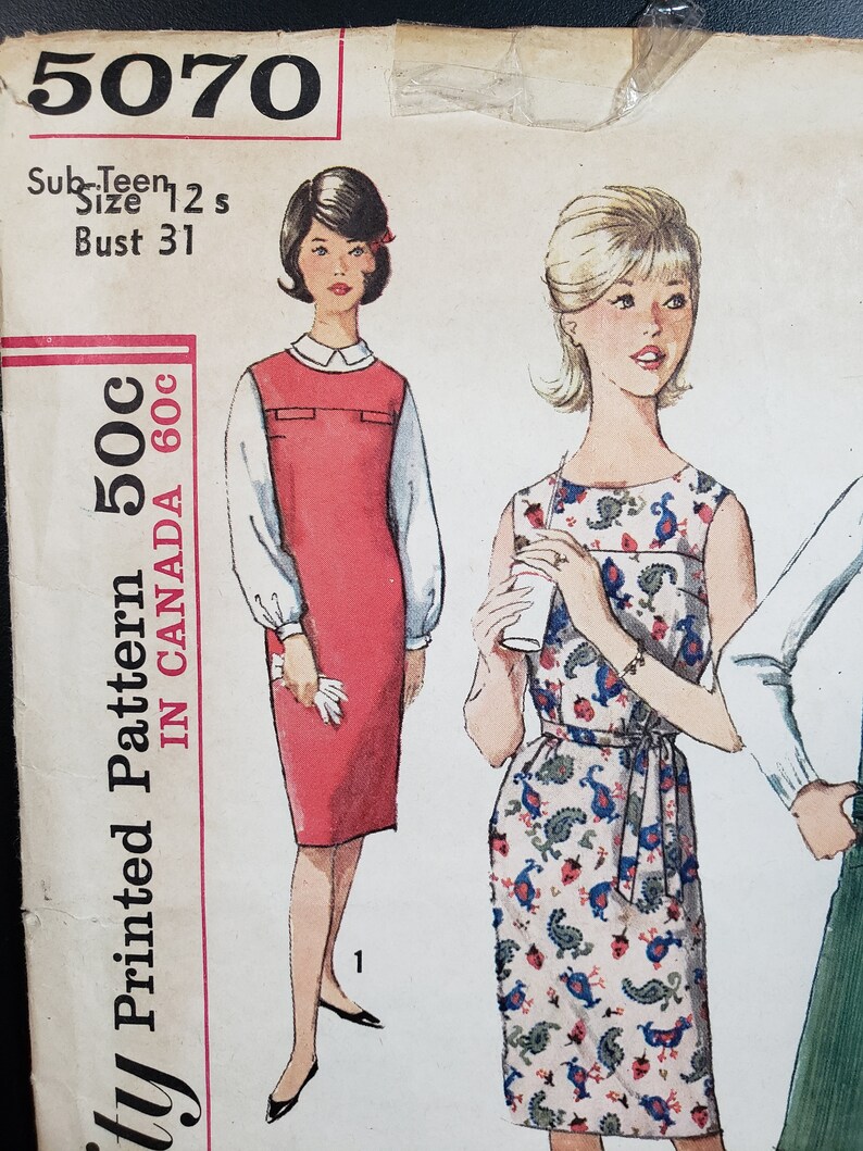 1960s Shift Dress Pattern for Sewing Simplicity 5070 Good - Etsy