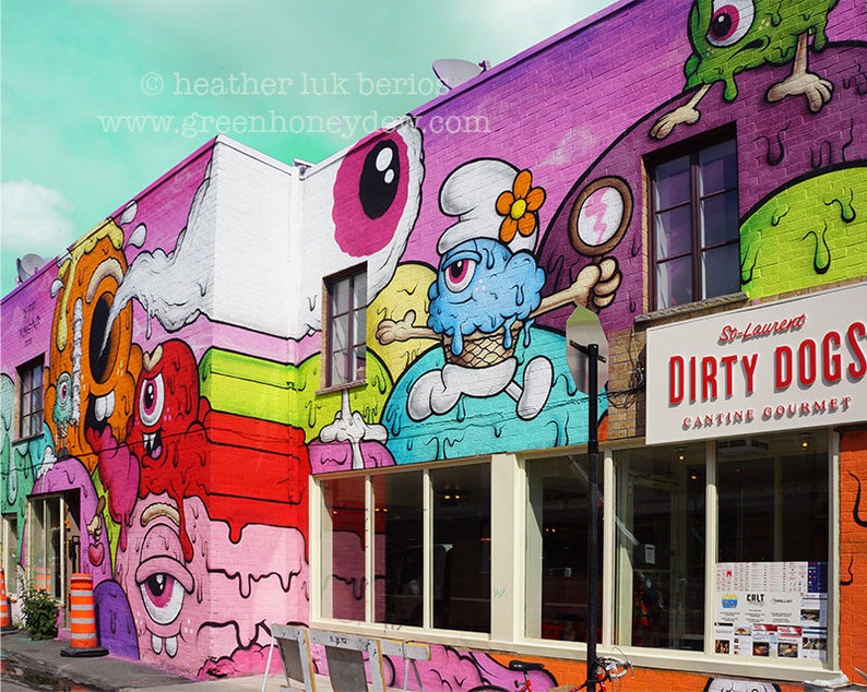 Montreal Smurf Street Mural - Wall Decor - Fine Art Photography Print ...
