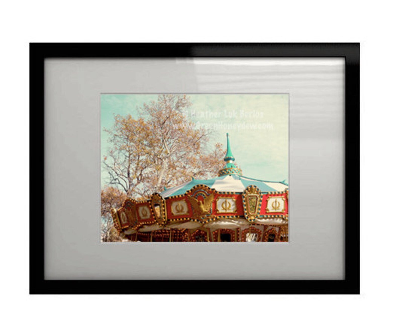 Carousel Wall Decor Fine Art Photography Print Red, Teal, Carnival ...