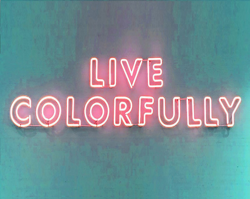 Photography Neon Sign Art Live Colorfully Sign Wall Decor - Etsy Canada