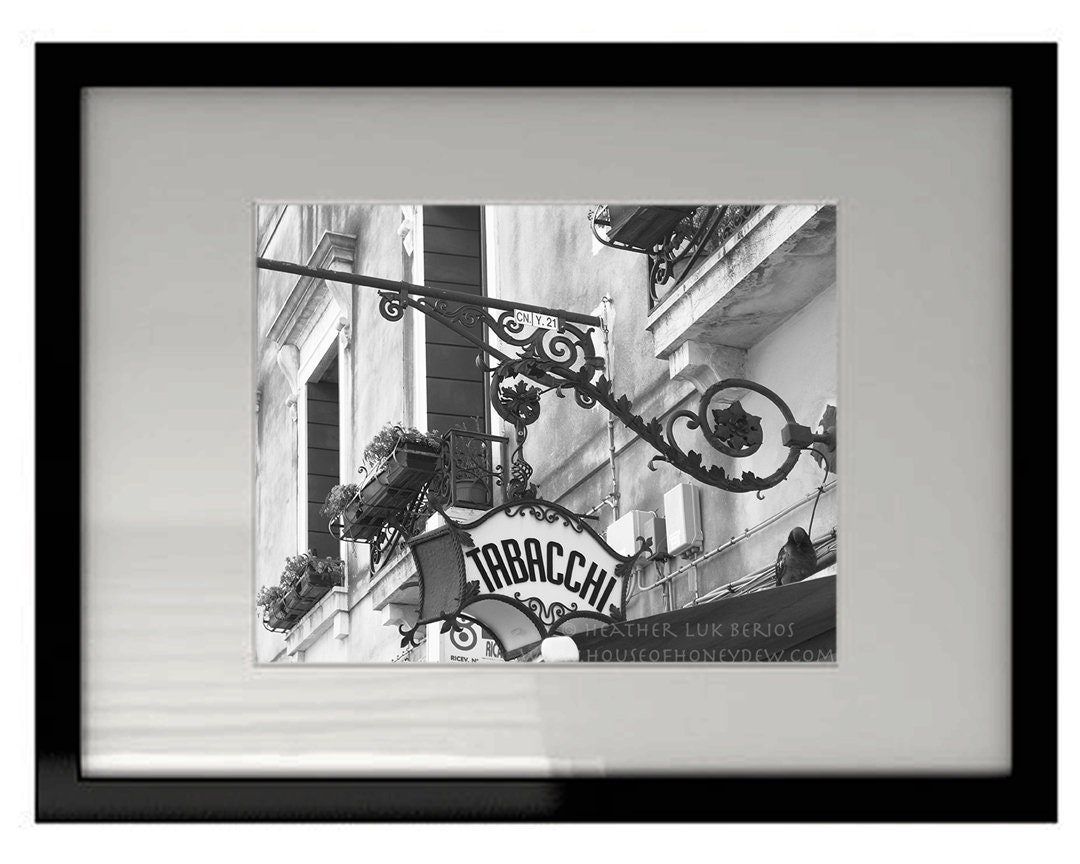 Tabacchi Store Sign Photography - Wall Art, Tobacco Restaurant Bar Sign ...