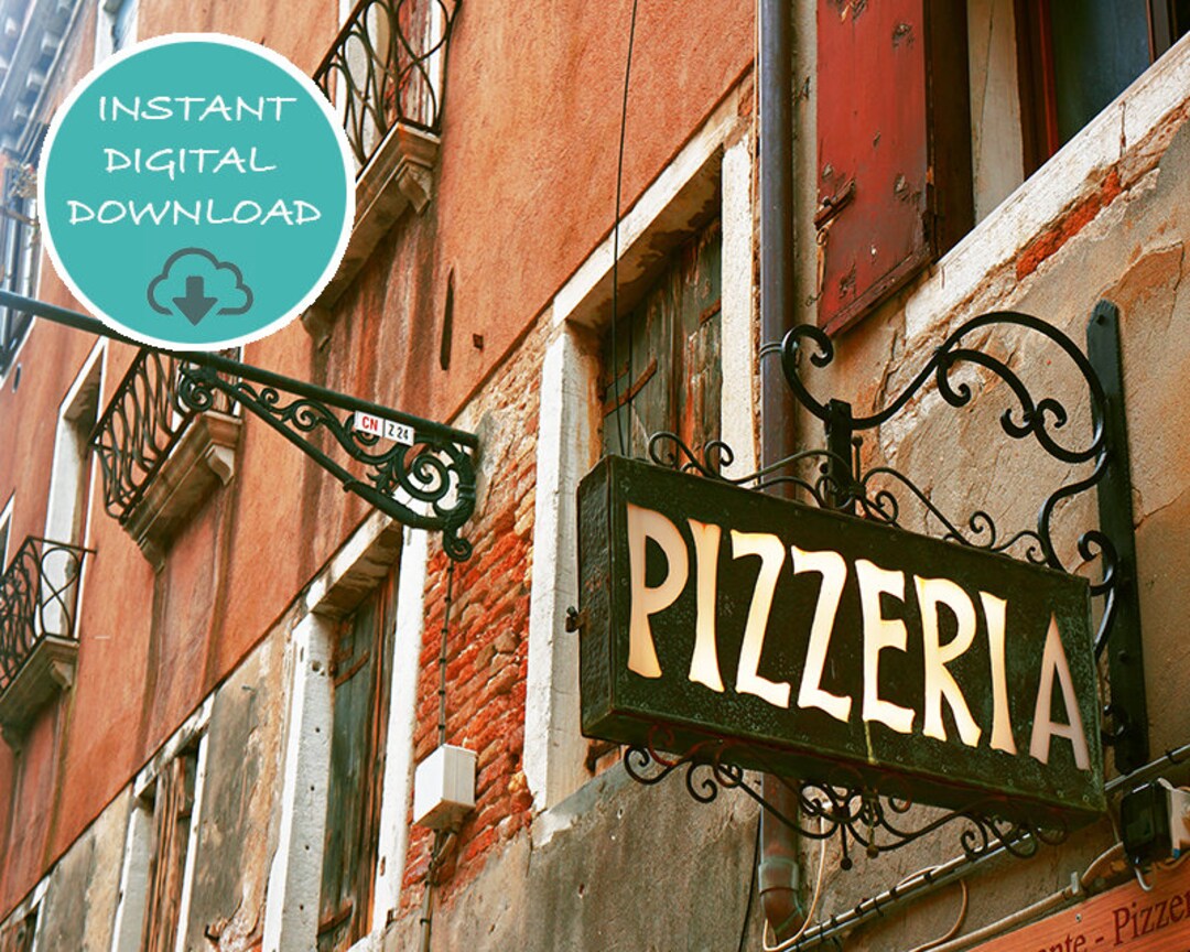 Digital Download - Pizzeria Sign Art Photography - Pizza Restaurant Bar ...