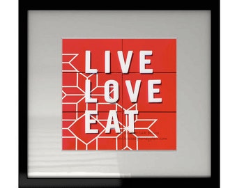 Live Love Eat Food Art Print Printable Kitchen Decor Wall - Etsy