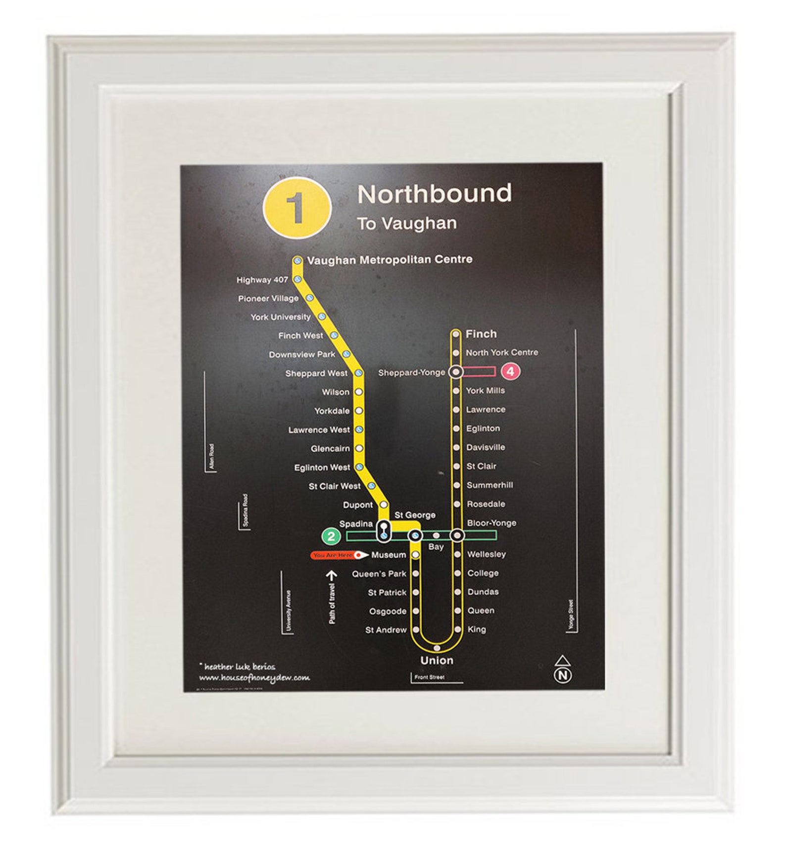 Toronto TTC Station Subway Map Yonge Kennedy Vaughan Kipling - Etsy Canada