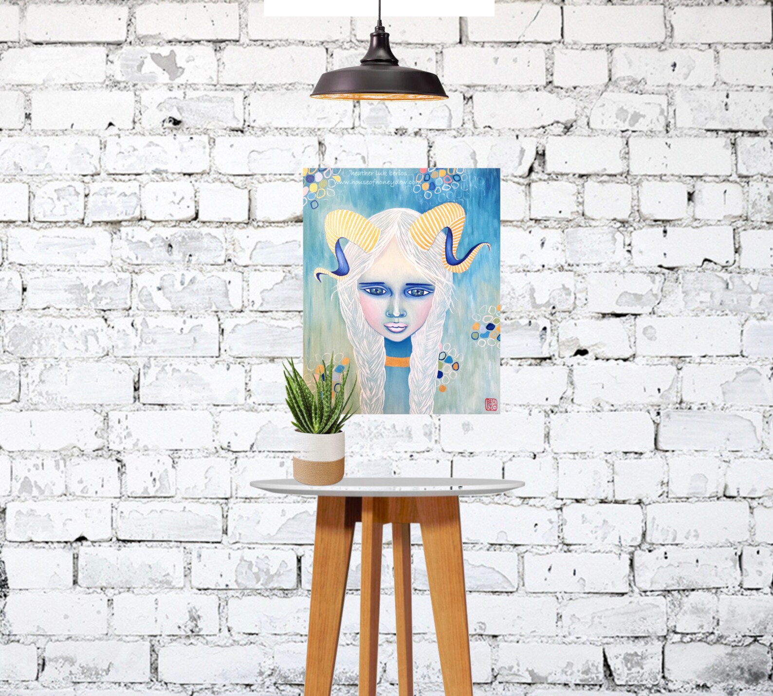 16x20" Original Oil Painting - Ram Girl, Whimsical, Fairytale, Magical ...