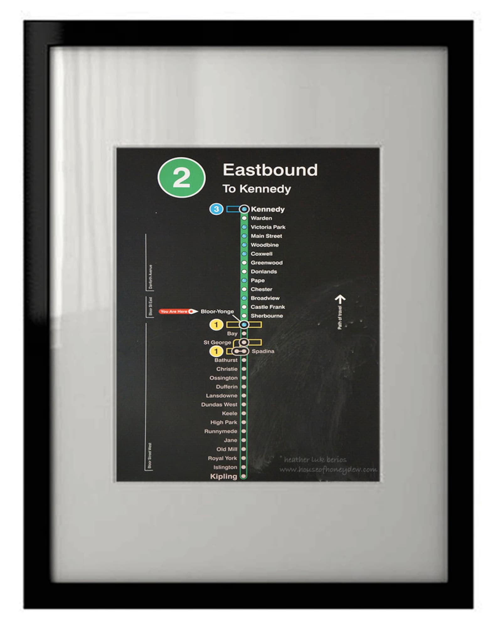 Toronto TTC Station Subway Map Yonge Kennedy Vaughan Kipling - Etsy Canada