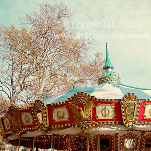 Carousel - Wall Decor - Fine Art Photography Print - Red, Teal ...