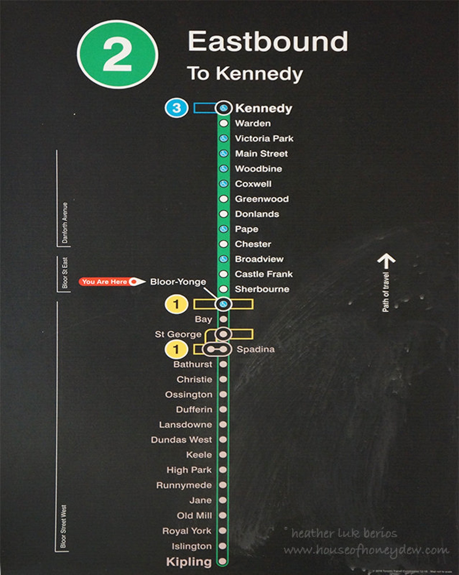 Toronto TTC Station Subway Map Yonge Kennedy Vaughan Kipling - Etsy Canada