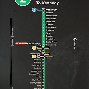 Toronto TTC Station Subway Map Yonge Kennedy Vaughan Kipling - Etsy Canada