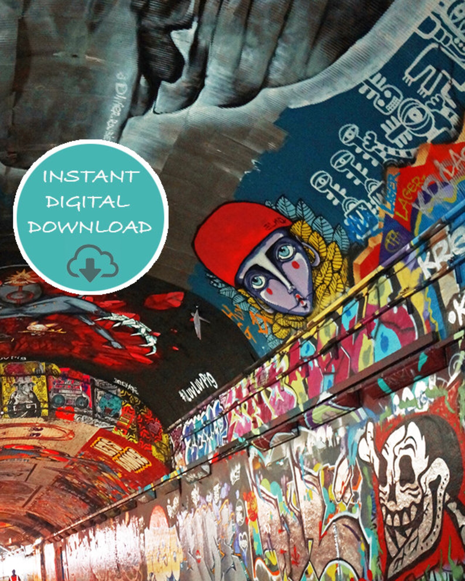 Digital Download - London Leake Street Graffiti Tunnel - Wall Decor ...