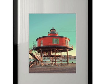 Baltimore Red Lighthouse Art - Etsy