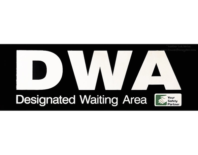 Subway Photography Print - Designated Waiting Area DWA Sign Art From ...