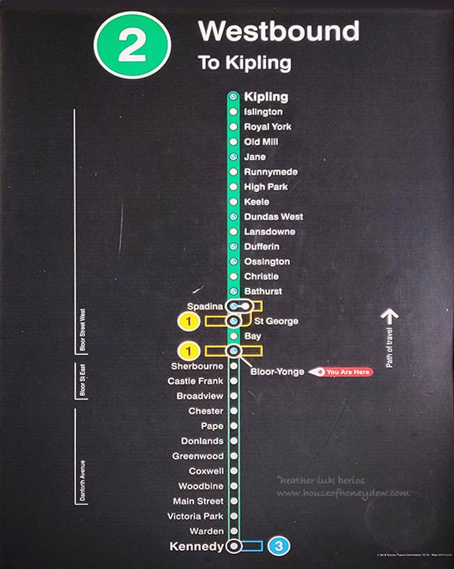 Toronto TTC Station Subway Map Yonge Kennedy Vaughan Kipling - Etsy Canada