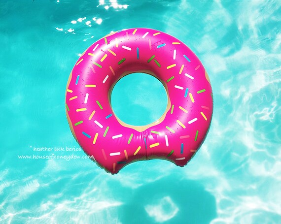 Giant Donut Pool Float Print Wall Decor Fine Art | Etsy