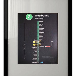 Toronto TTC Station Subway Map Yonge Kennedy Vaughan Kipling Line ...