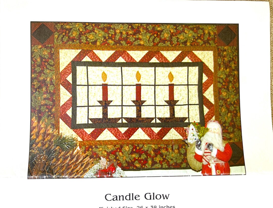 Christmas or Winter Wall Quilt Pattern Candle Glow 26x38 Inch Hanging ...
