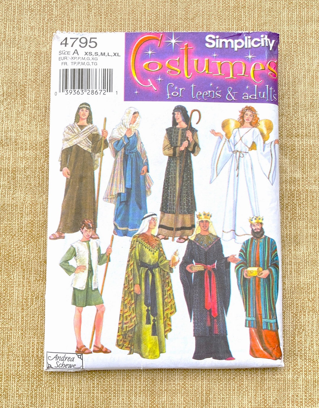 Vintage Biblical, Nativity, Angel Simplicity 4795 Costumes Pattern for ...