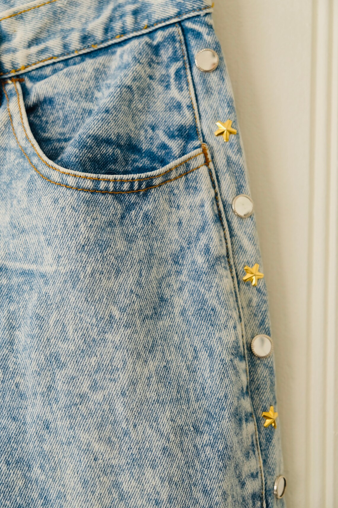 80s Dakota Blue Acid Wash Blue High Waisted Denim Jeans W - Etsy