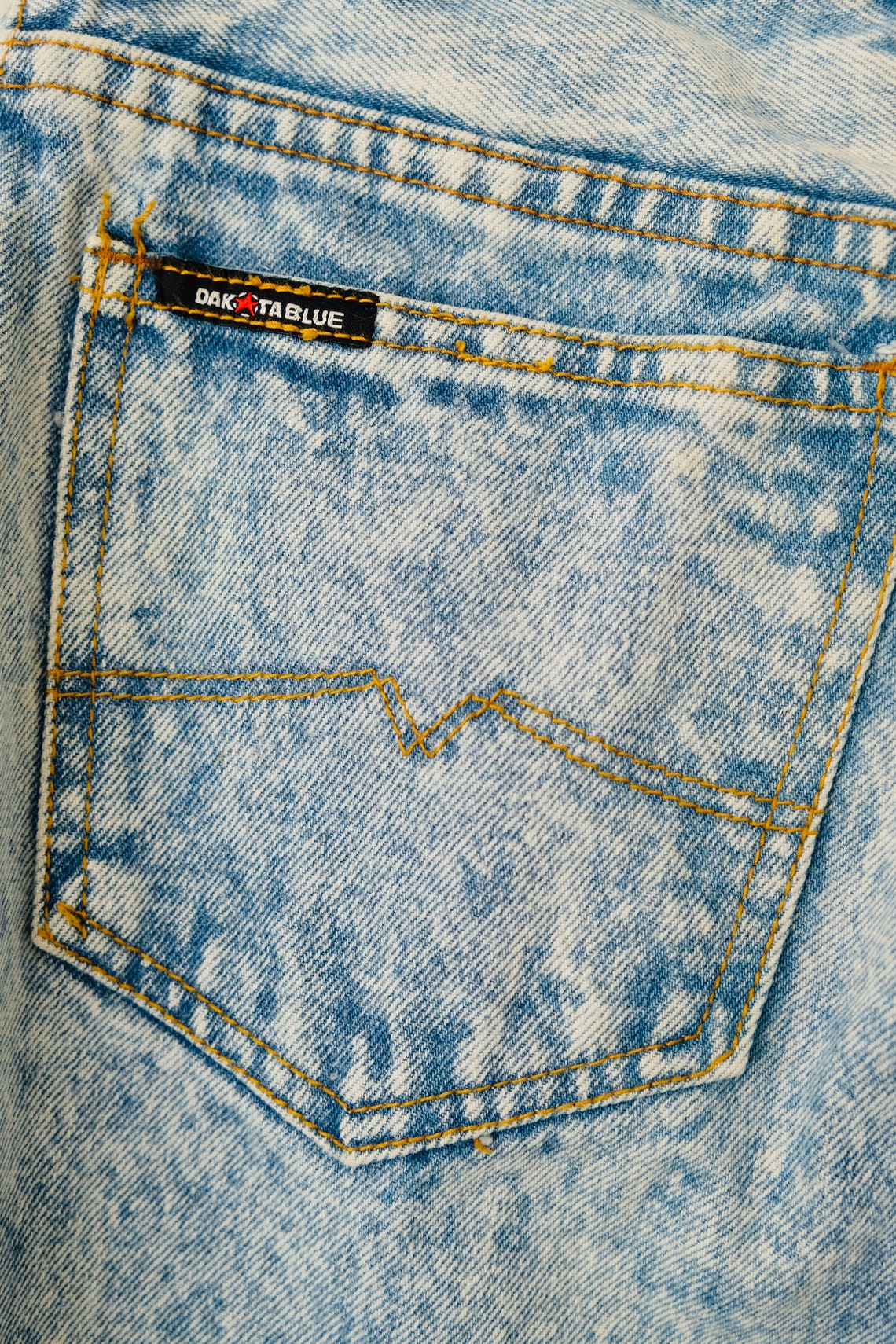 80s Dakota Blue Acid Wash Blue High Waisted Denim Jeans W - Etsy