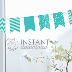 DIY Printable Banner Party Flags Polka Dot Chevron Stripes - Etsy