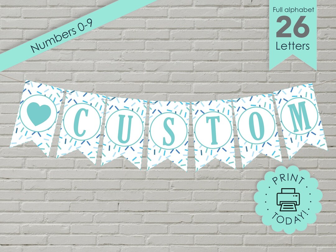 DIY Printable Banner Blue Baby Sprinkle Custom Baby Boy Shower Banner ...