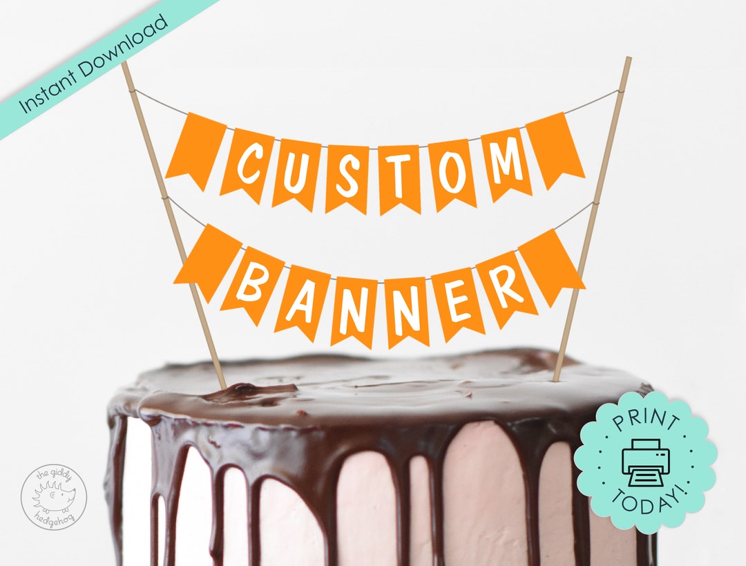 Orange Cake Topper Banner DIY Printable SVG Custom Personalized ...