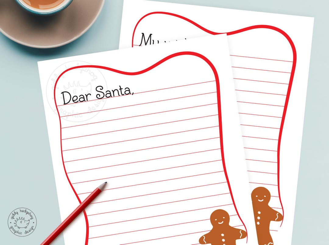 DIY Printable Letter to Santa Christmas Wishlist Kids Dear Santa ...