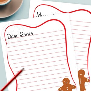 DIY Printable Letter to Santa Christmas Wishlist Kids Dear Santa ...