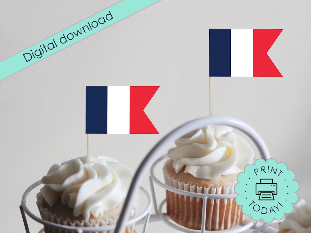 DIY Banner Printable French Flag Bunting Garland Party Decorations ...