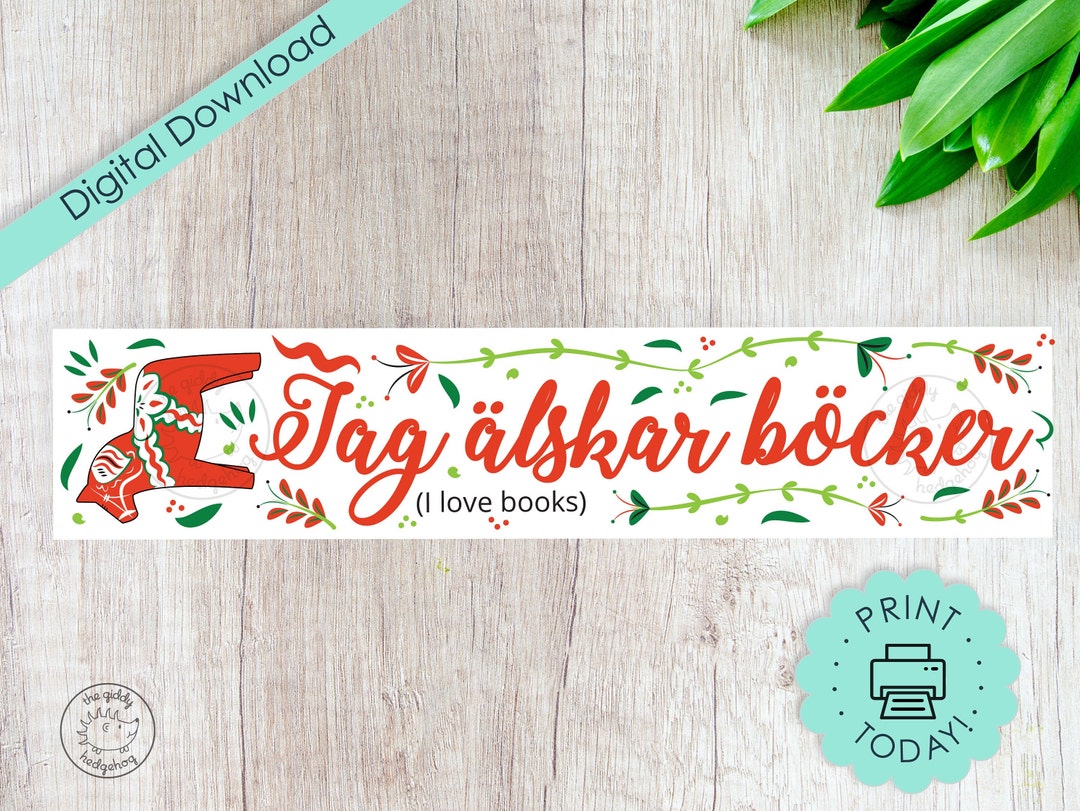 Printable DIY Bookmarks Dala Horse Swedish Dalahäst Red Sweden - Etsy