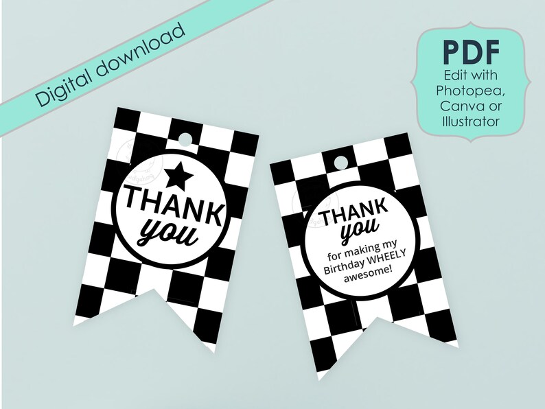 Printable DIY Tags Car Racing Custom Birthday Decorations Cars Party ...