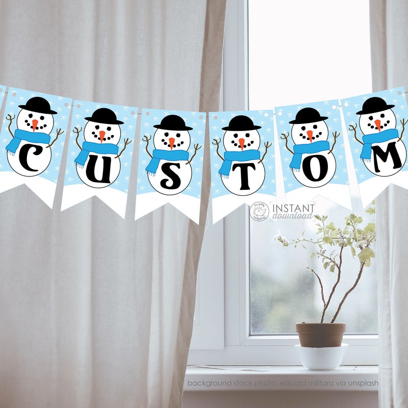 Snowman Banner - Etsy