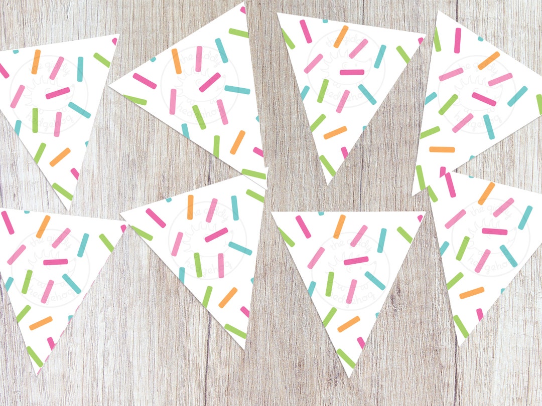 DIY Printable Sprinkle Banner Sprinkled Pink Garland Birthday Sign ...