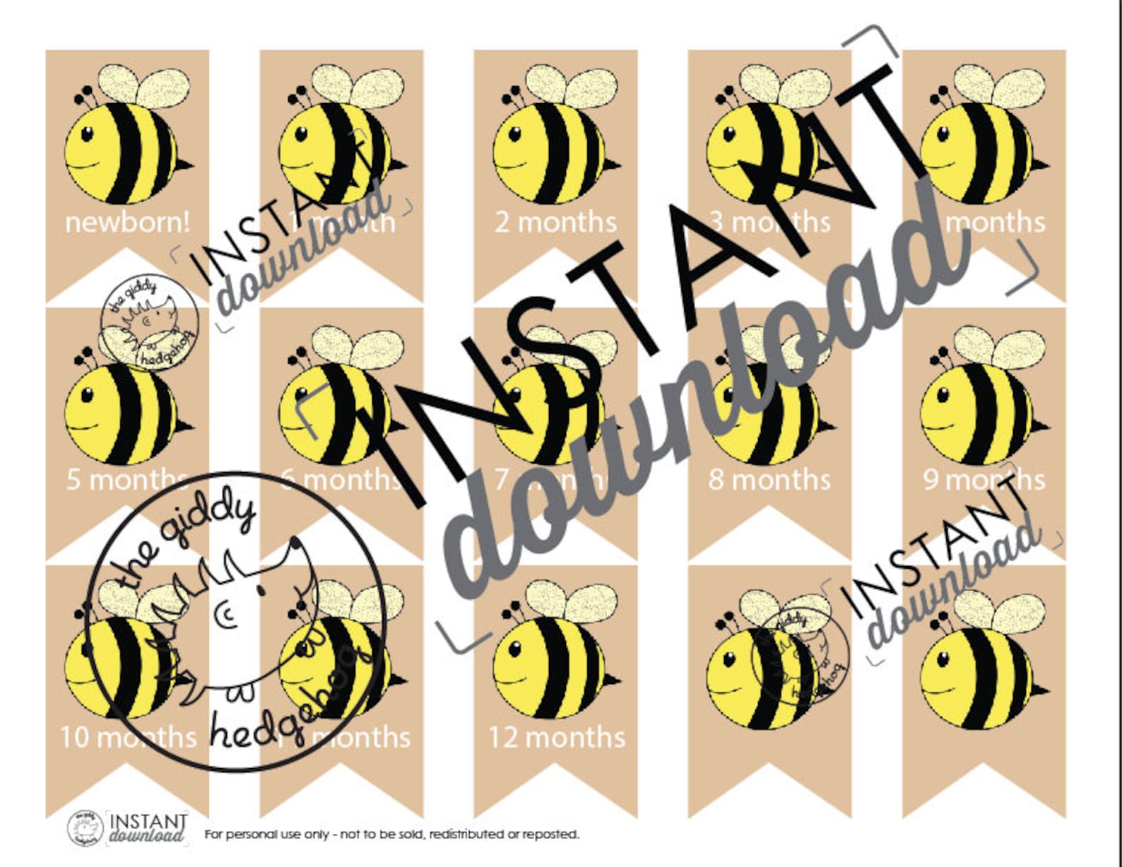 Printable DIY Banner Bumble Bee Party Decorations Numbers - Etsy