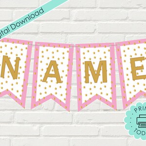 DIY Printable Banner Twinkle Little Star Themed Birthday Baby Shower ...