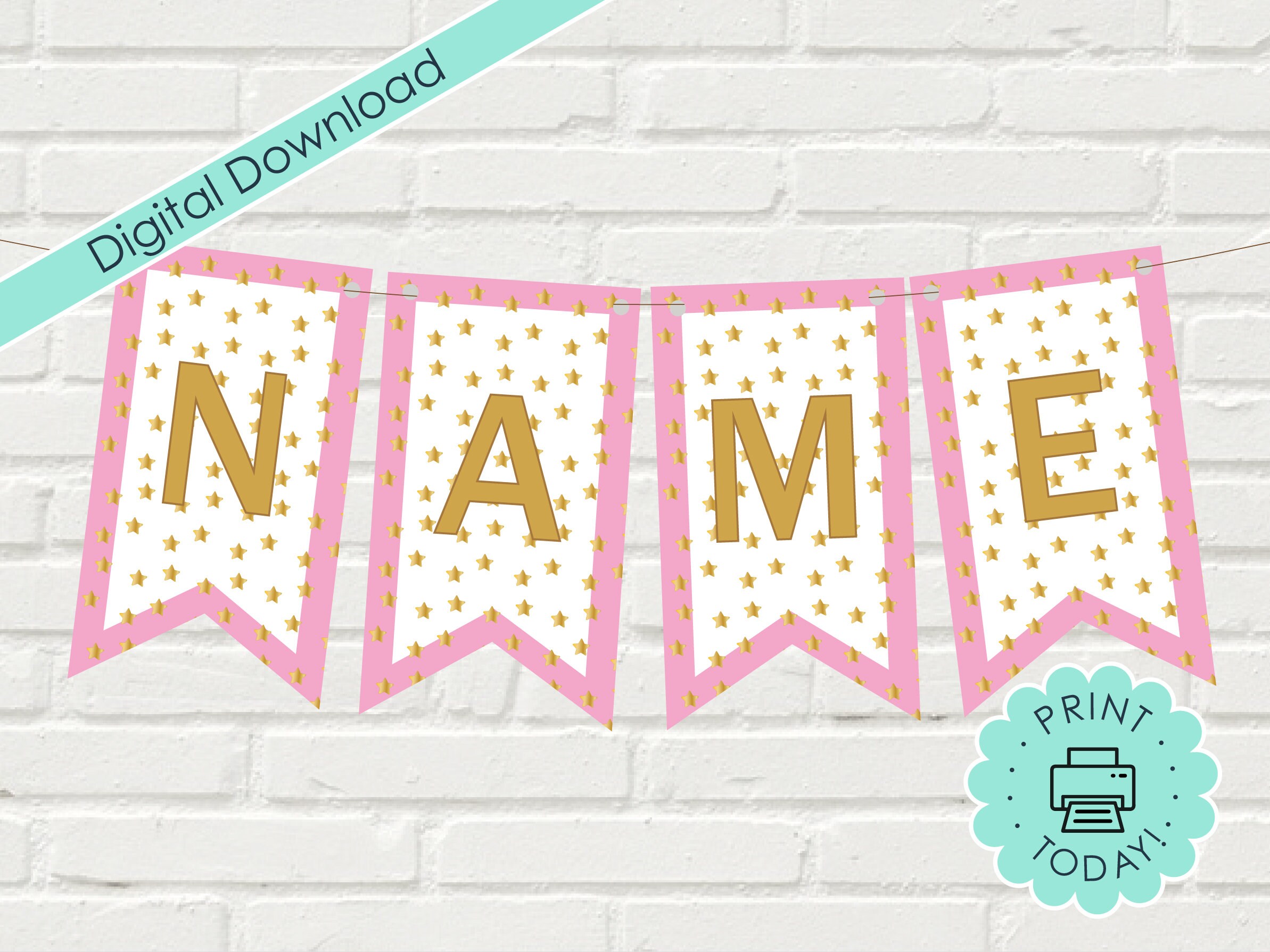DIY Printable Banner Twinkle Little Star Themed Birthday Baby Shower ...