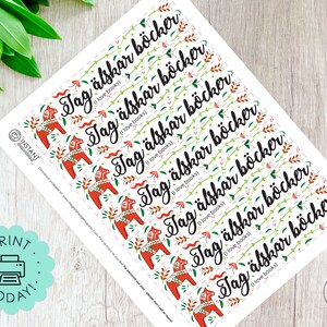 Printable DIY Bookmarks Dala Horse Swedish Dalahäst Red Sweden Dalarna ...