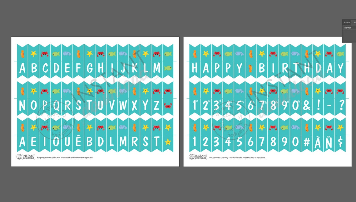 Printable DIY Banner Under the Sea Personalized Cake Topper - Etsy