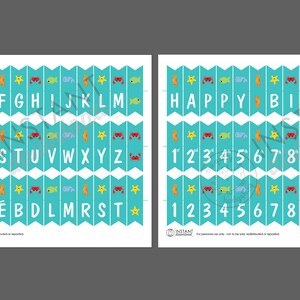 Printable DIY Banner Under the Sea Personalized Cake Topper Beach Ocean ...