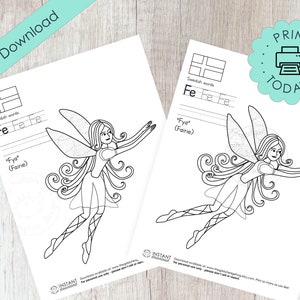 DIY Printable Fairy Coloring Page Swedish Learn Language Tracing Page ...