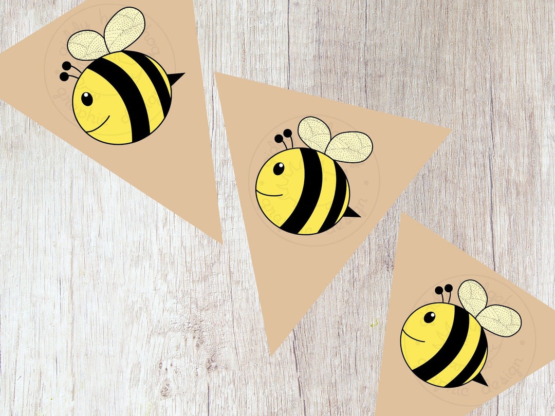 DIY Printable Bumble Bee Banner Honey Bee Birthday Sign Theme Gender ...
