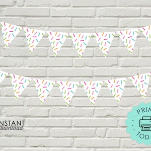 DIY Printable Sprinkle Banner Sprinkled Pink Garland Birthday Sign ...